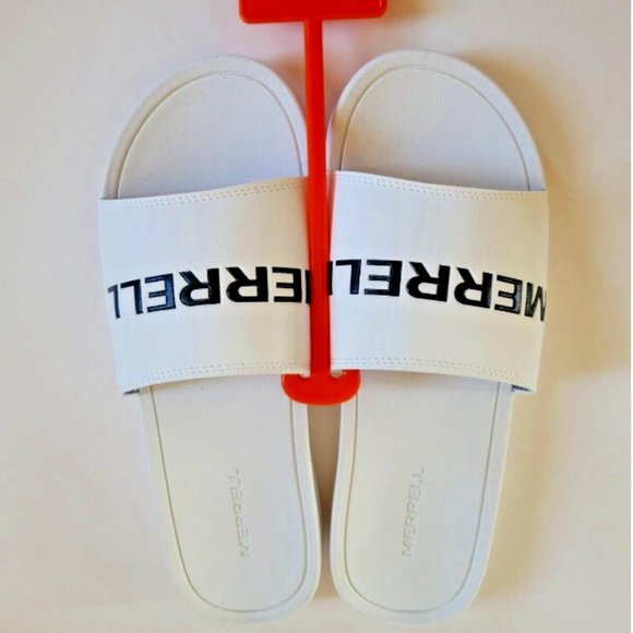 Merrell | Shoes | Merrell Cortland White Slide Sandals Mens Sizes ...